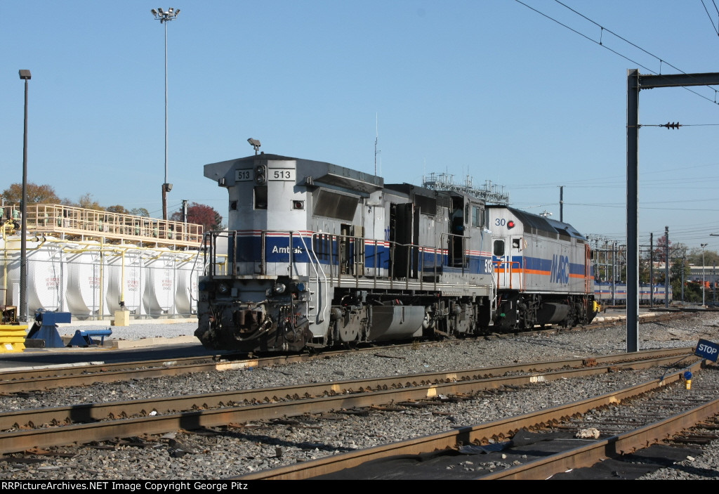 Amtrak locomotive 513 needs a little TLC